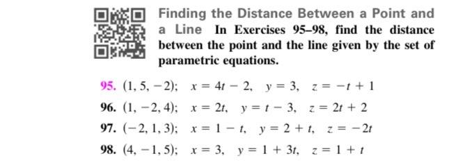 Solved Finding the Distance Between a Point and a Line In | Chegg.com