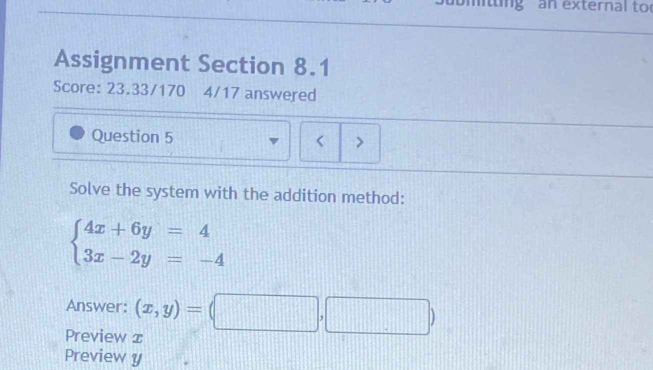 Solved Assignment Section 8.1Score: 23.33/170 4/17 | Chegg.com