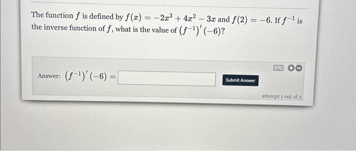 Solved The function f is defined by f(x)=−2x3+4x2−3x and | Chegg.com