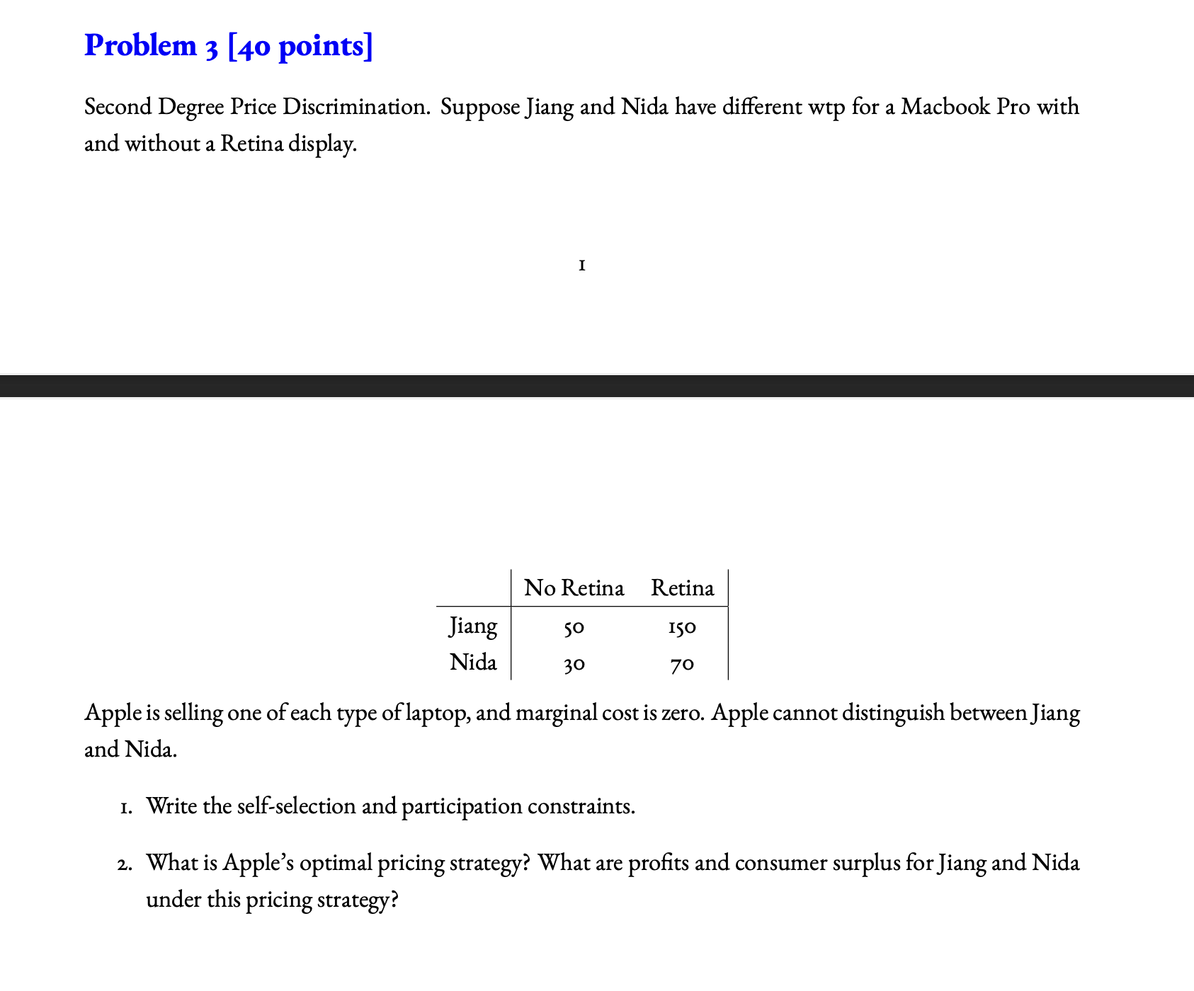 Solved Problem 3 [40 ﻿points]Second Degree Price | Chegg.com