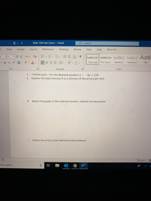 Solved And Math 1205 Test 3 Docx Saved Draw Design Layout