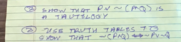 Solved (2) ﻿SHow TMAT Pvv∼(P∩Q) ﻿is A TAUTHLOCS(3) ﻿USE | Chegg.com