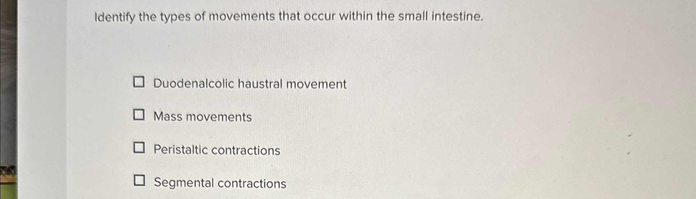 Solved Identify the types of movements that occur within the | Chegg.com