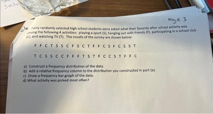Solved 31 Forty randomly selected high school students were | Chegg.com