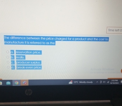 Solved The difference between the price charged for a | Chegg.com