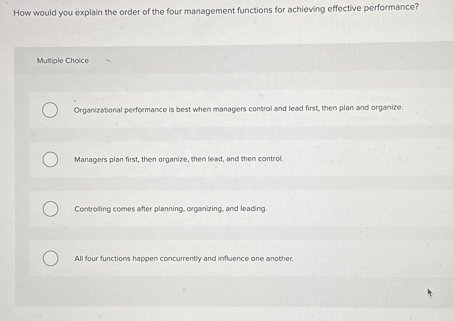 Solved How would you explain the order of the four | Chegg.com