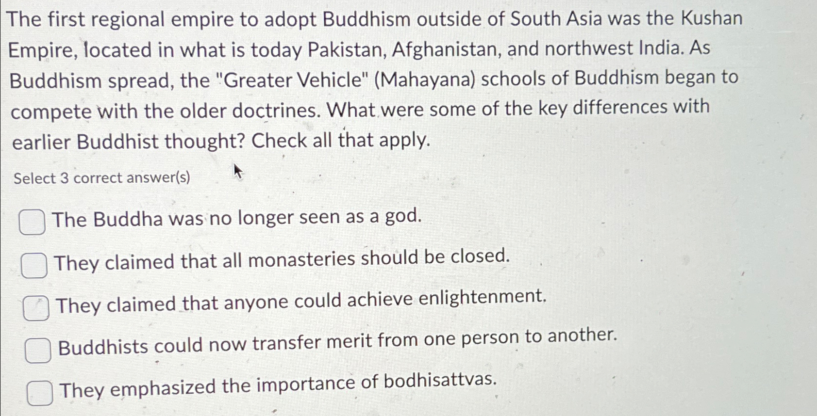 Solved The first regional empire to adopt Buddhism outside | Chegg.com