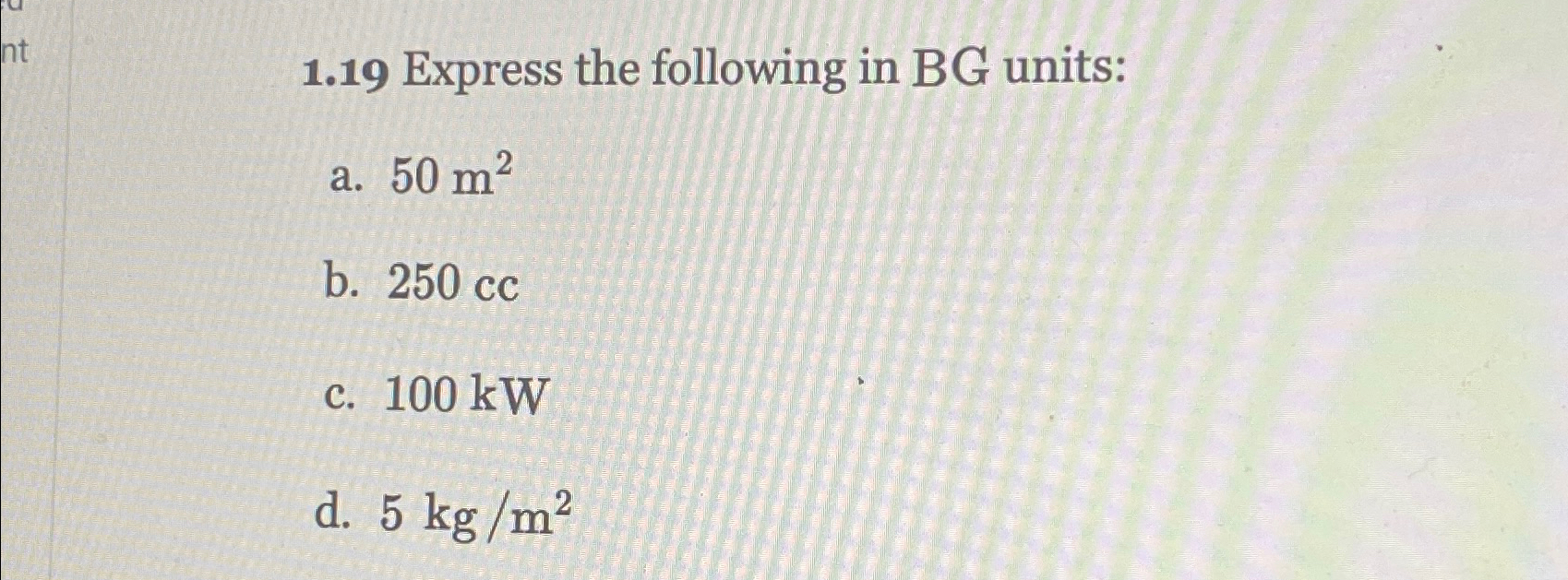 Solved 1.19 ﻿Express the following in BG | Chegg.com