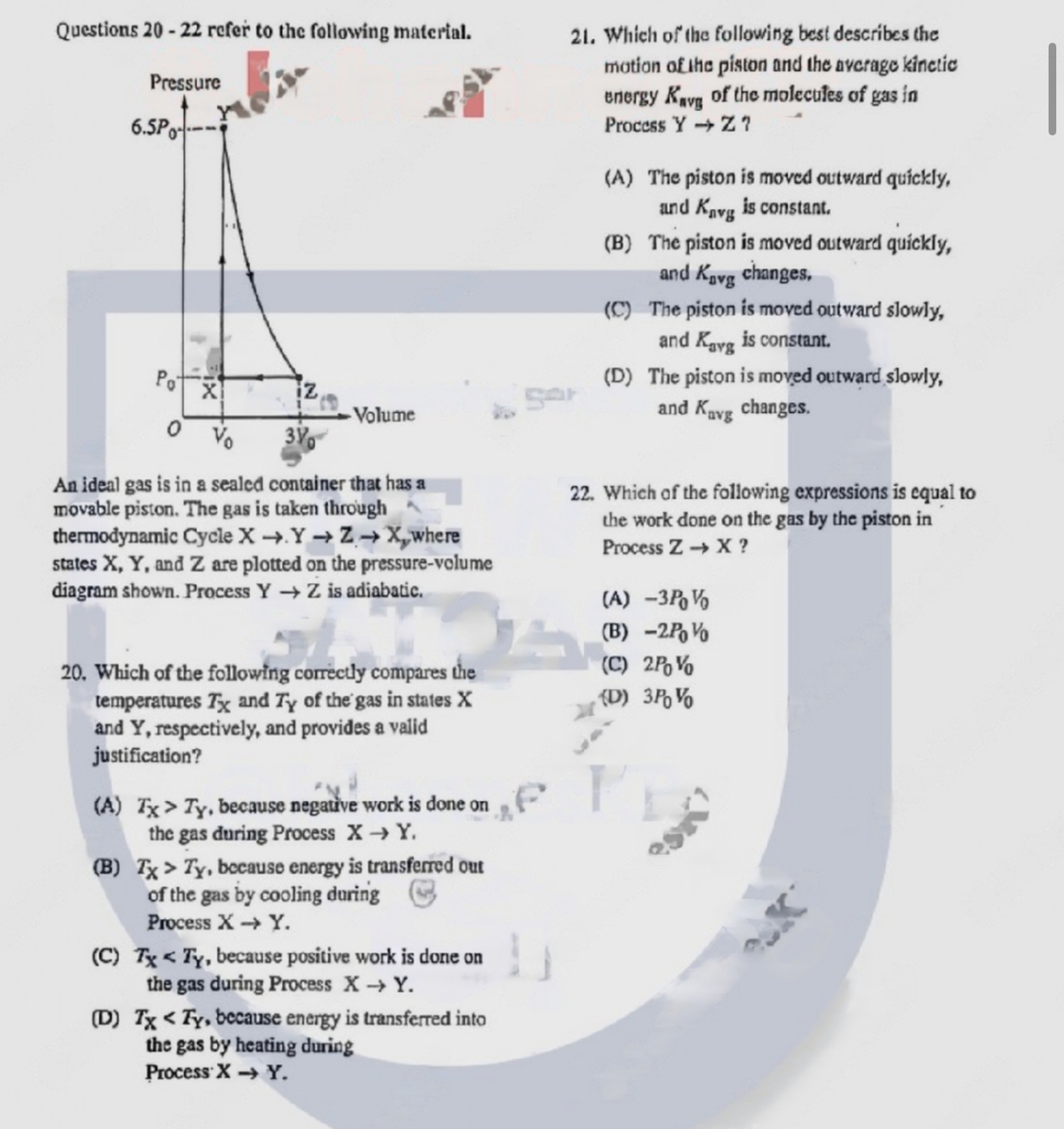 Solved Questions 20 - 22 ﻿refer to the following | Chegg.com