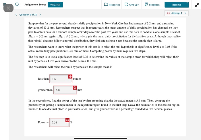 Solved Assignment Score: Resources [ Give Up? Feedback | Chegg.com