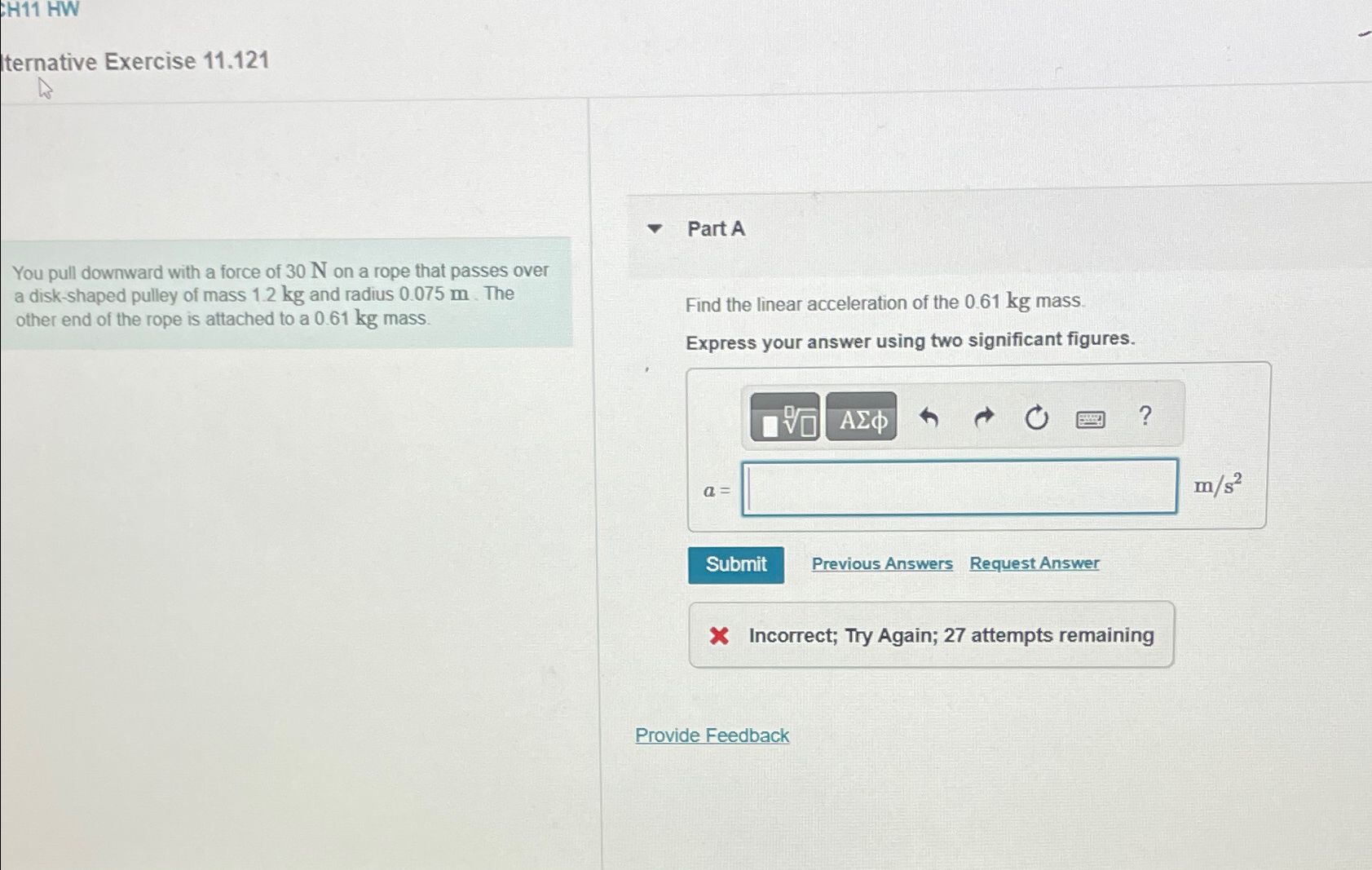 Solved Iternative Exercise 11.121You pull downward with a | Chegg.com