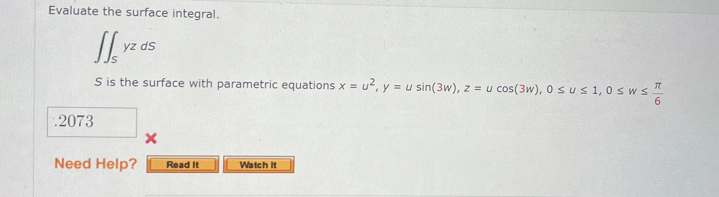 Solved Evaluate the surface integral.∬SyzdSS ﻿is the surface | Chegg.com