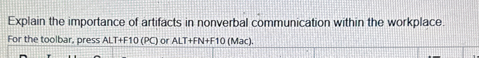 Solved Explain the importance of artifacts in nonverbal | Chegg.com