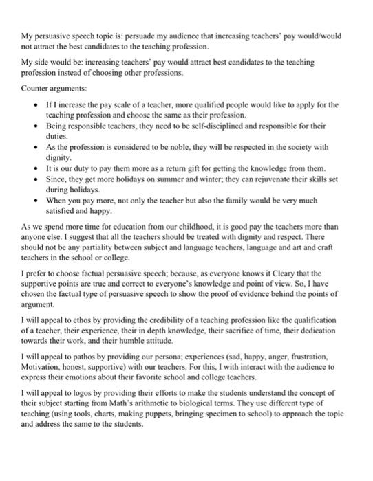 Submit your persuasive speech outline here. Make sure | Chegg.com