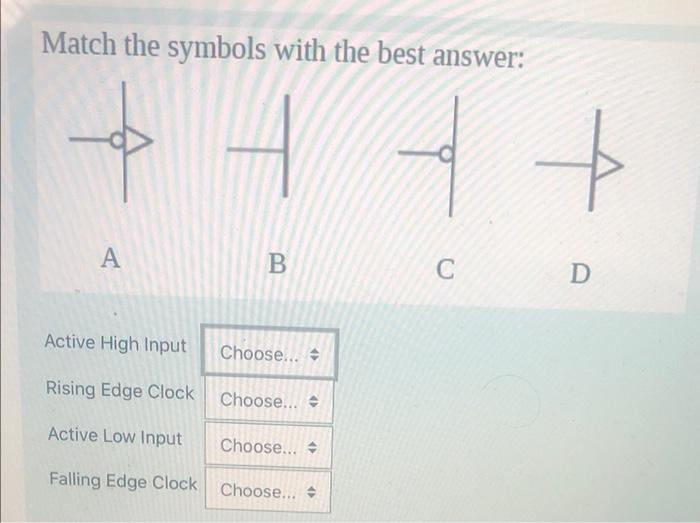 Solved Match the symbols with the best answer: d 주 q A B С D | Chegg.com