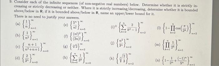 Solved Consider each of the infinite sequences (of | Chegg.com