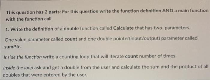 Solved This question has 2 parts: For this question write | Chegg.com