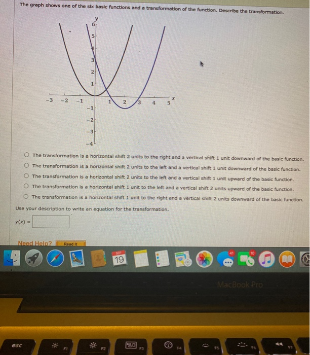 Solved The graph shows one of the six basic functions and a | Chegg.com