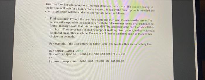 Solved 1. You will construct a client/server application. In | Chegg.com