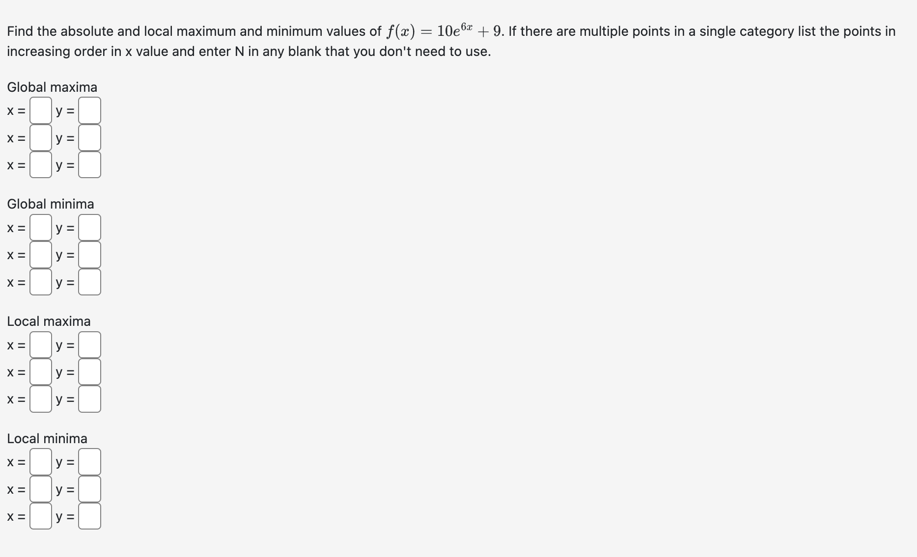 Solved Find the absolute and local maximum and minimum | Chegg.com
