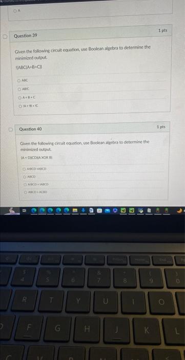 Solved Given the following circait equation, use Bocican | Chegg.com