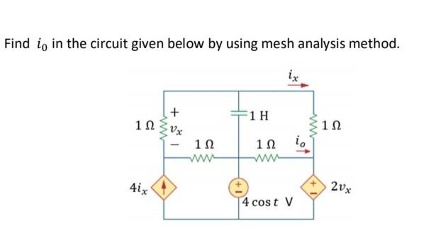 Solved Find i0 in the circuit given below by using mesh | Chegg.com