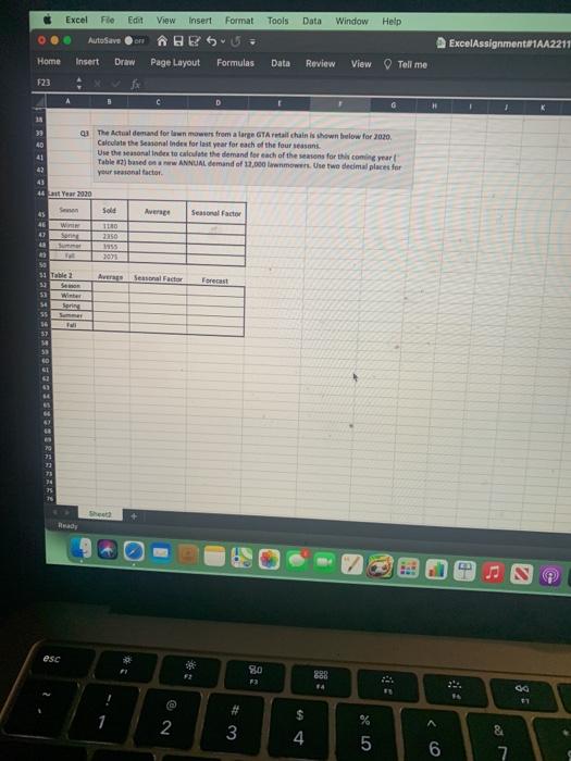Solved Excel File Edit View Insert Format Tools Data Window | Chegg.com