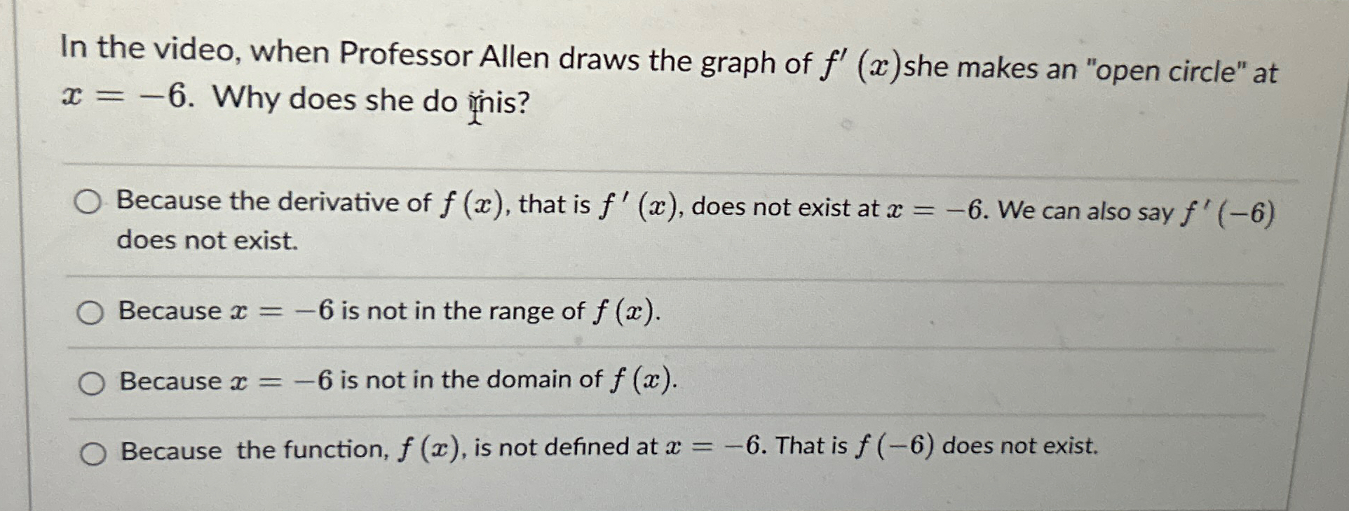 Solved In the video, when Professor Allen draws the graph of | Chegg.com