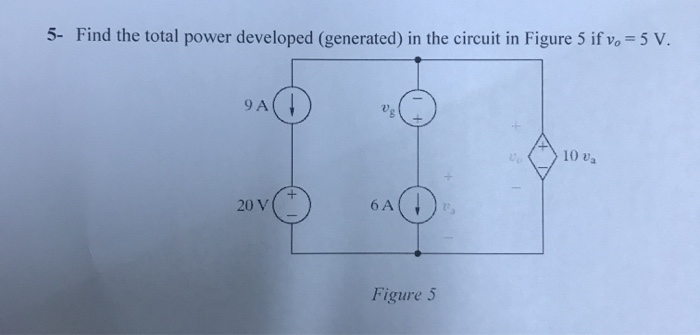 Solved 5- Find the total power developed (generated) in the | Chegg.com