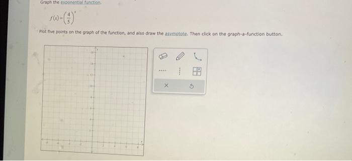 Solved Groph the exponential function. f(x)=(54)x Plot five | Chegg.com