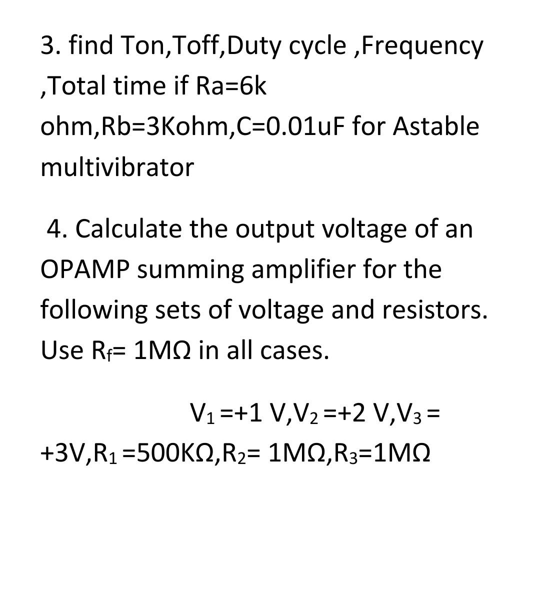 Solved 3. find Ton, Toff, Duty cycle ,Frequency Total time | Chegg.com