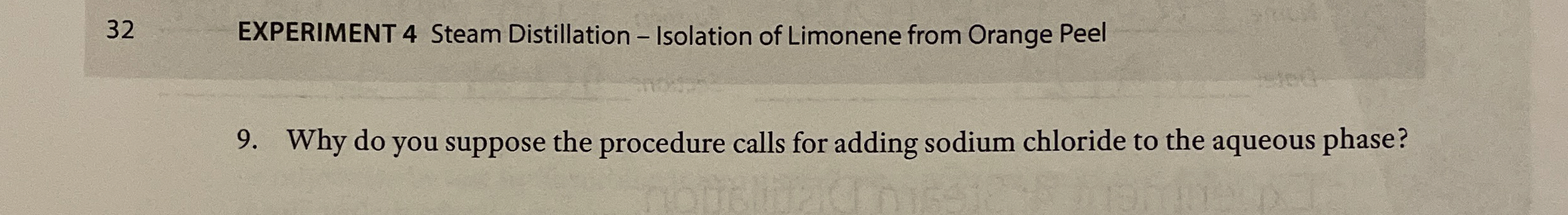 Solved 32 ﻿EXPERIMENT 4 ﻿Steam Distillation - ﻿Isolation of | Chegg.com