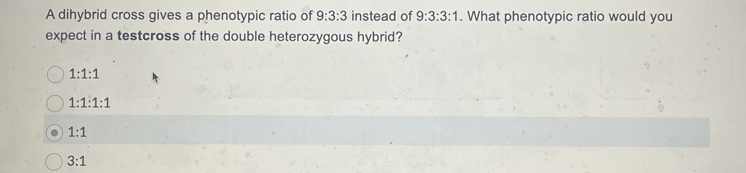 Solved A dihybrid cross gives a phenotypic ratio of 9:3:3 | Chegg.com