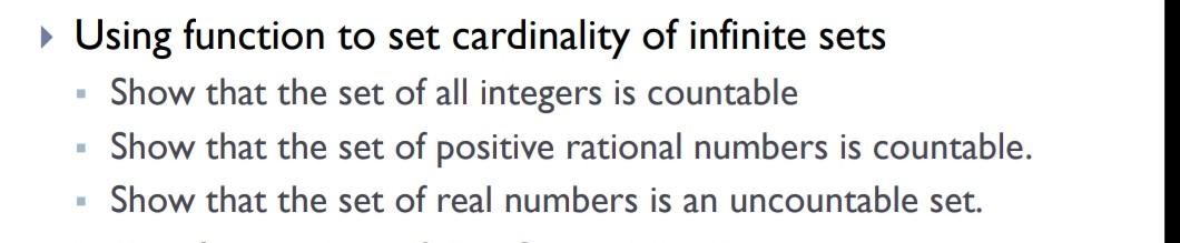 Solved Using function to set cardinality of infinite sets | Chegg.com