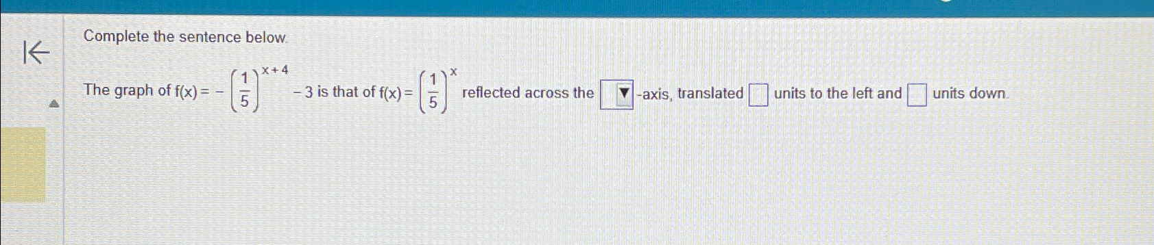 Solved Complete the sentence below.The graph of | Chegg.com