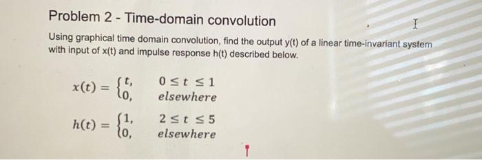 Solved Problem 2 - Time-domain convolution Using graphical | Chegg.com
