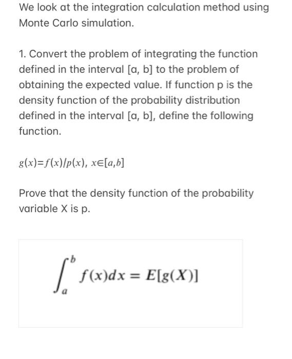 Solved We look at the integration calculation method using | Chegg.com