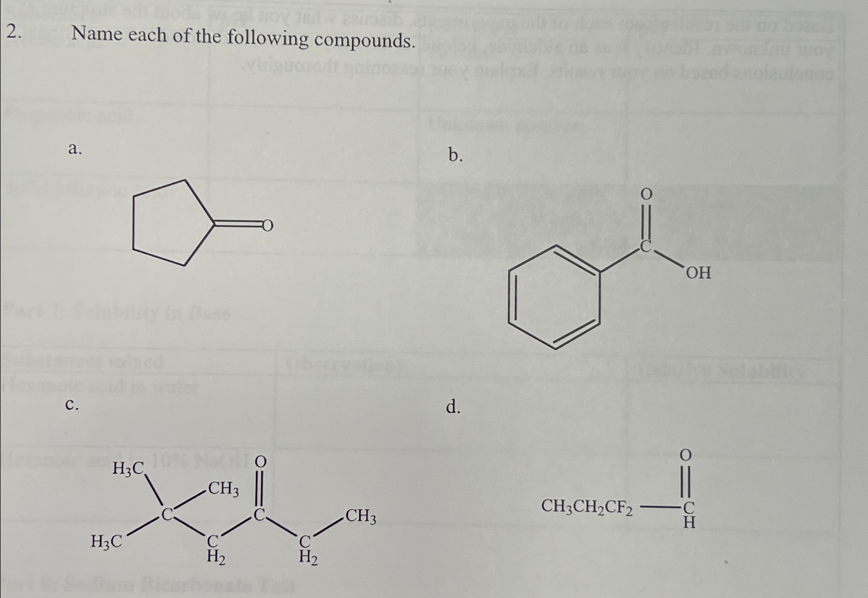 Solved Name each of the following compounds.a.c.b.d. | Chegg.com