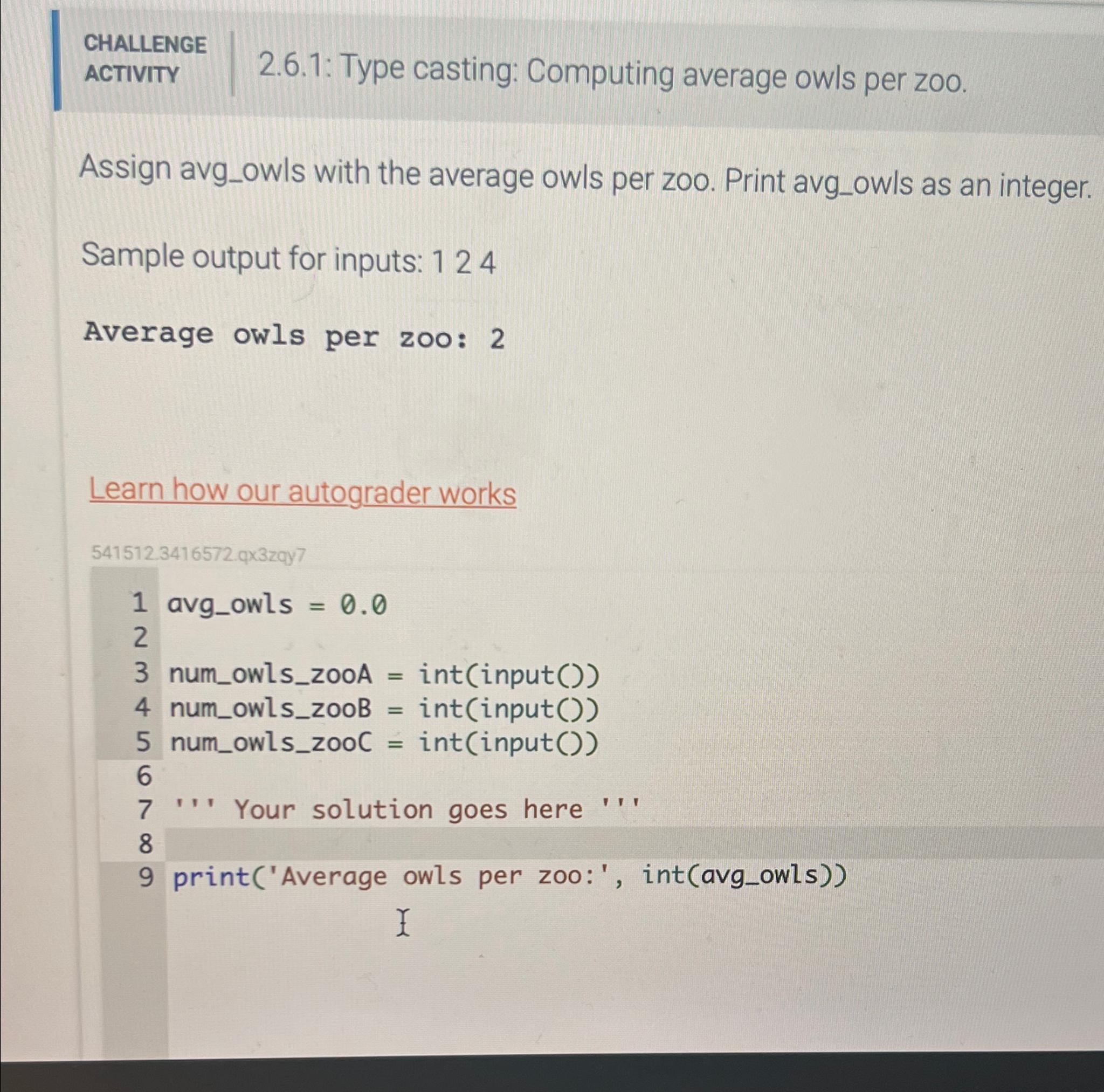 Solved Challengeactivity2 6 1 Type Casting Computing