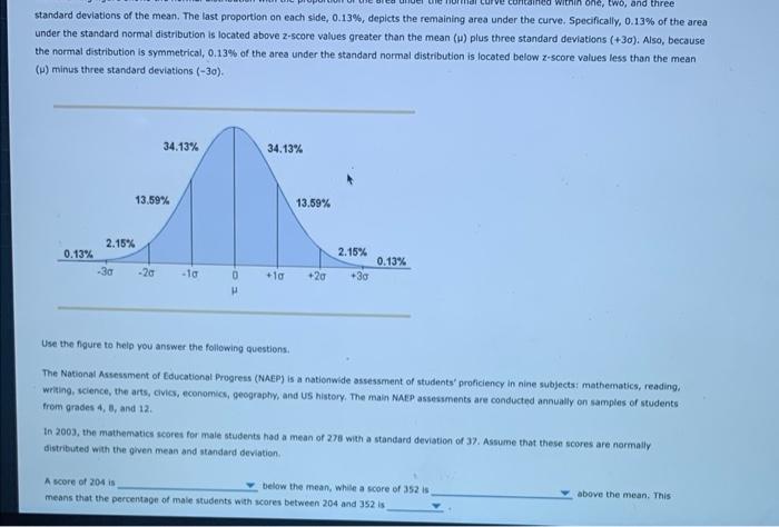 Solved standard deviations of the mean, The last proportion | Chegg.com