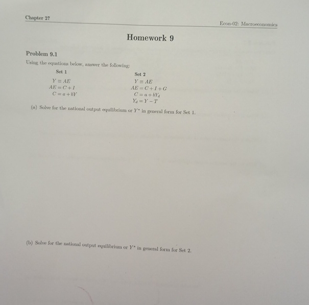 Solved Chapter 27Econ-02: MacrocconomicsHomework 9Problem | Chegg.com