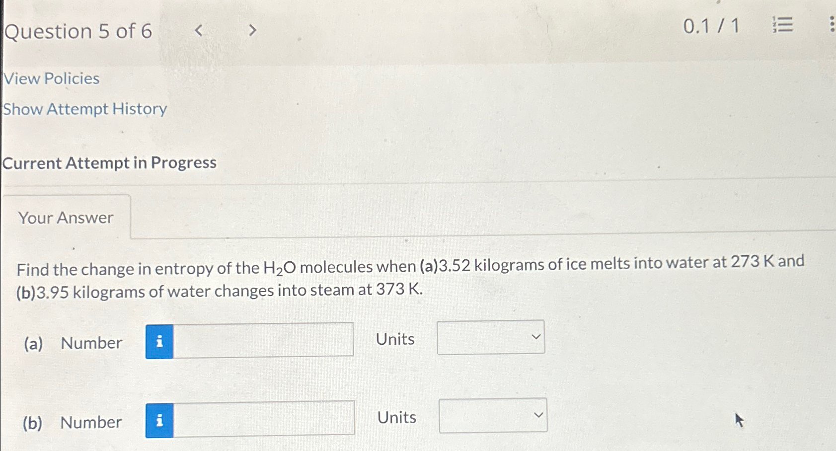 Solved Question 5 ﻿of 60.11View PoliciesShow Attempt | Chegg.com