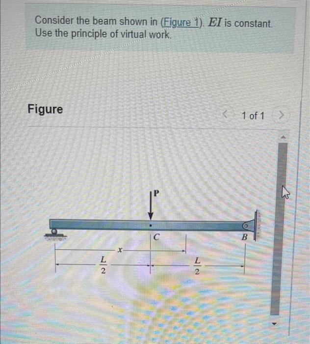 Solved Consider the beam shown in (Figure 1). EI is constant | Chegg.com