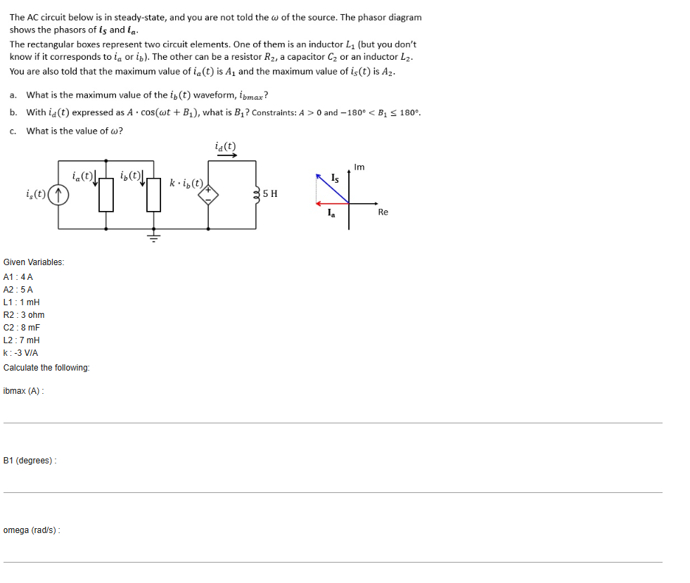 Solved The AC ﻿circuit below is in ﻿steady-state, and you | Chegg.com