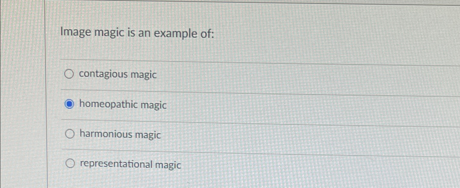 Solved Image magic is an example of:contagious | Chegg.com
