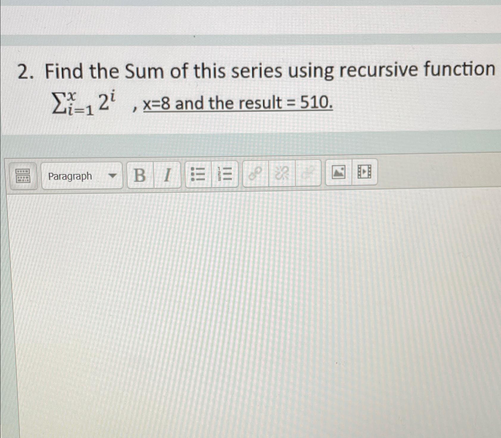 Solved Write a c program to Find the Sum of this series | Chegg.com