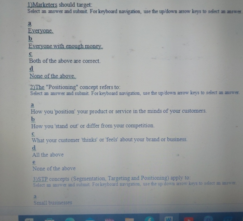 Solved Marketers should target:Select an answer and submit. | Chegg.com