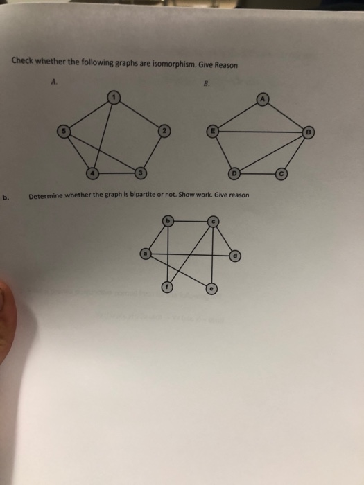 Solved Check whether the following graphs are isomorphism. | Chegg.com
