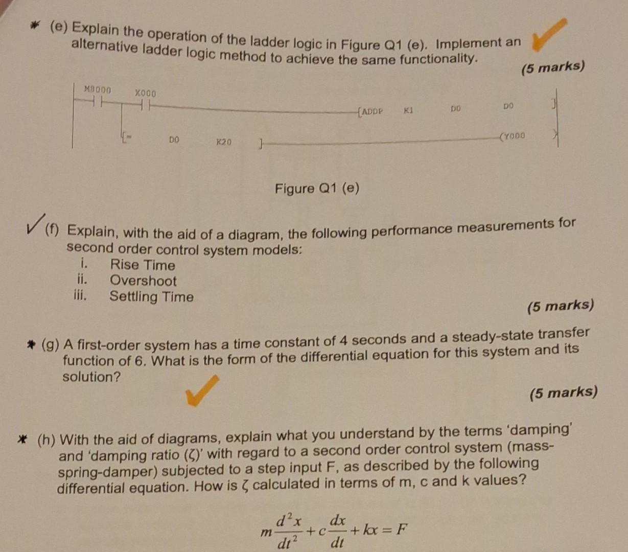 Solved * (c) Write out the equivalent ladder logic programs | Chegg.com