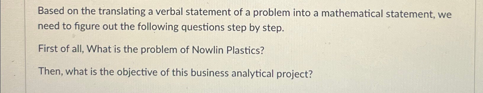 Solved Based on the translating a verbal statement of a | Chegg.com